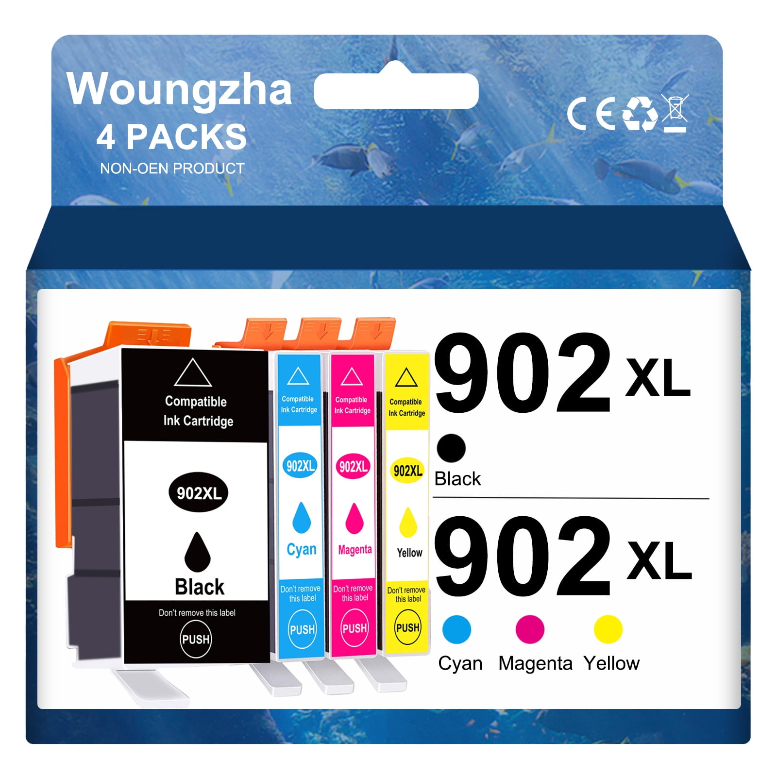 902XL Ink Cartridges Combo Pack Replacement for HP Ink 902 XL 902XL ...