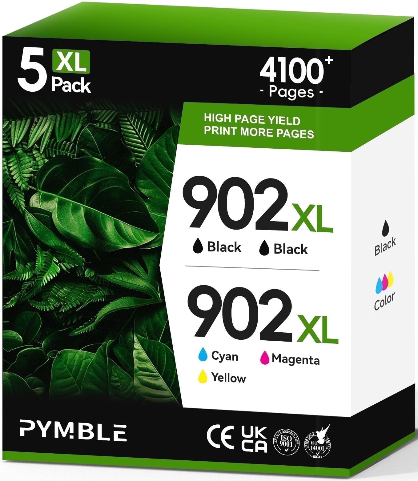 PYMBLE 902XL Ink Compatible for HP 902 Ink Cartridges, 5-Pack, HP ...