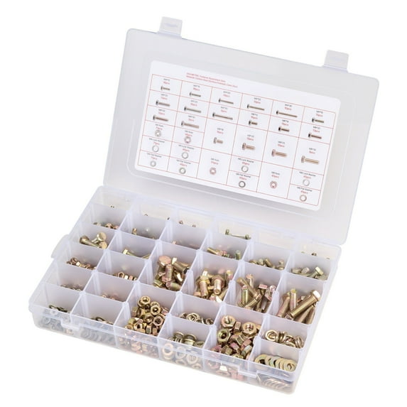 906-Piece Metric Bolt and Nut Set, Alloy Steel, with M4 M5 M6 M8 Common ...