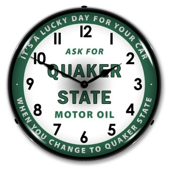 906220 Quaker State Oil clock - Made in USA - Walmart.com