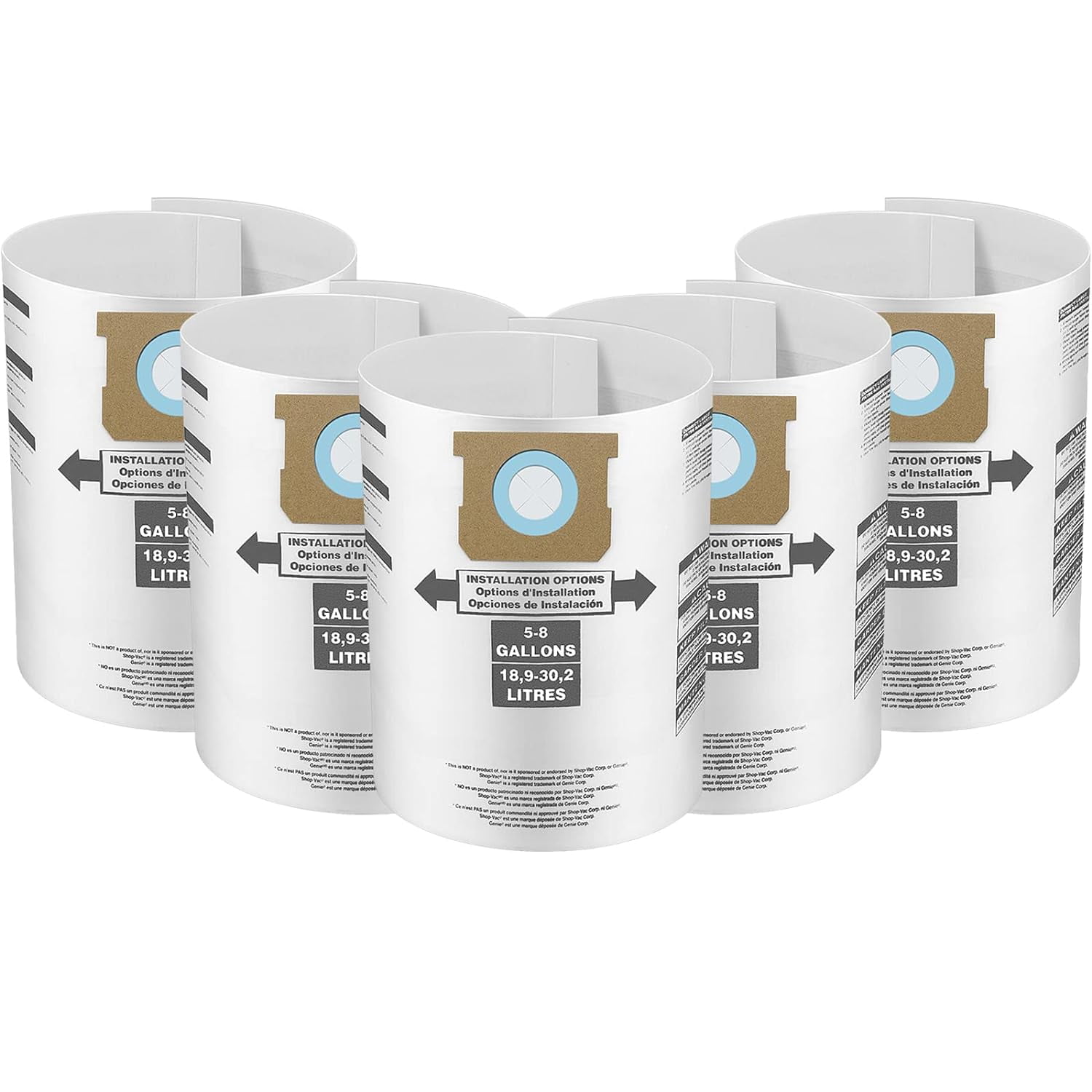 90662, Disposable Collection Filter Bags,Fits Shop-Vac 10-14 Gallon ...