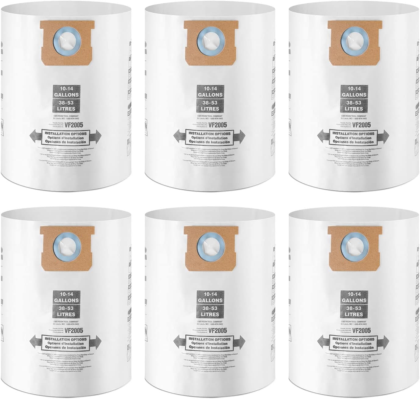 90662, Disposable Collection Filter Bags,Fits Shop-Vac 10-14 Gallon ...