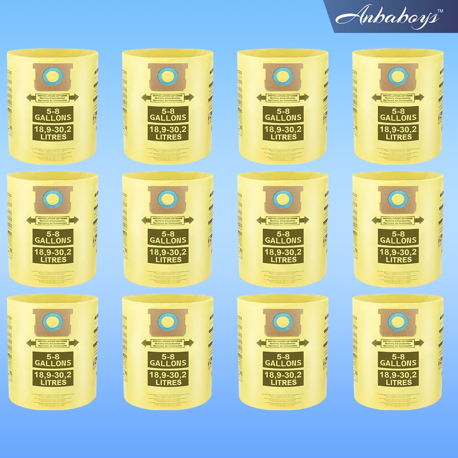 Anbaboys Disposable Collection Filter Bags for Shop-Vac Type E, Type H ...