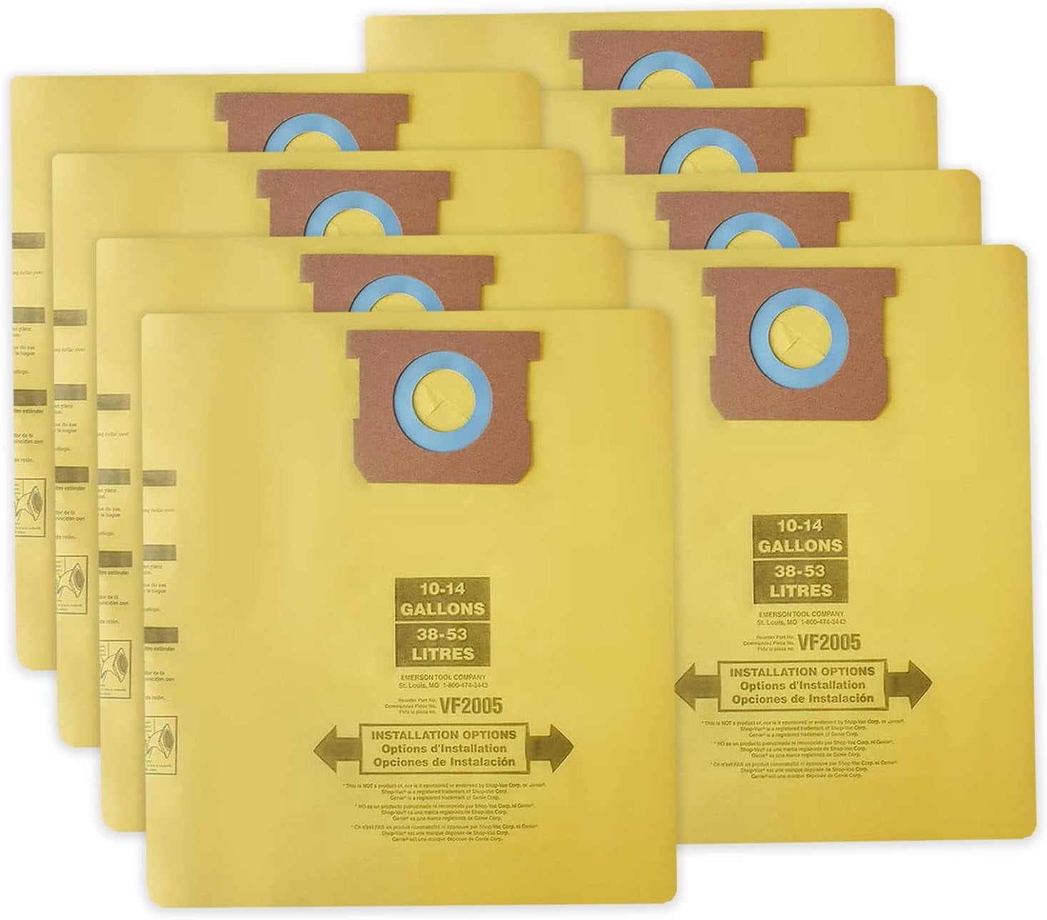 9067200 10-14-Gallon High Efficiency Disposable Collection Filter Bag ...