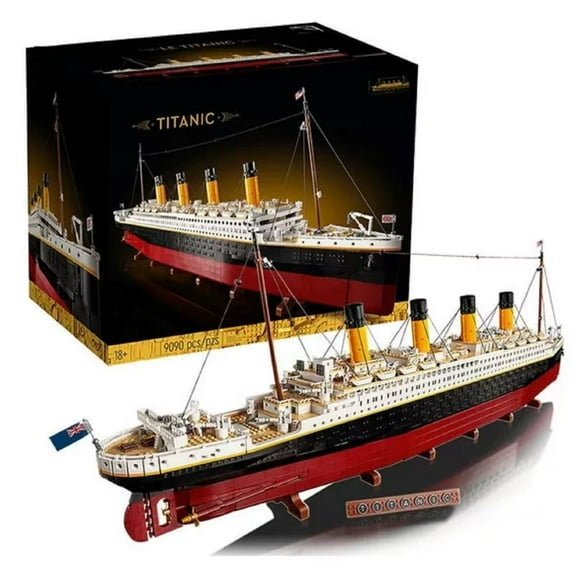9090 pcs Building Blocks, Titanic Cruise Building Blocks 53 x 6.3 x 17. ...