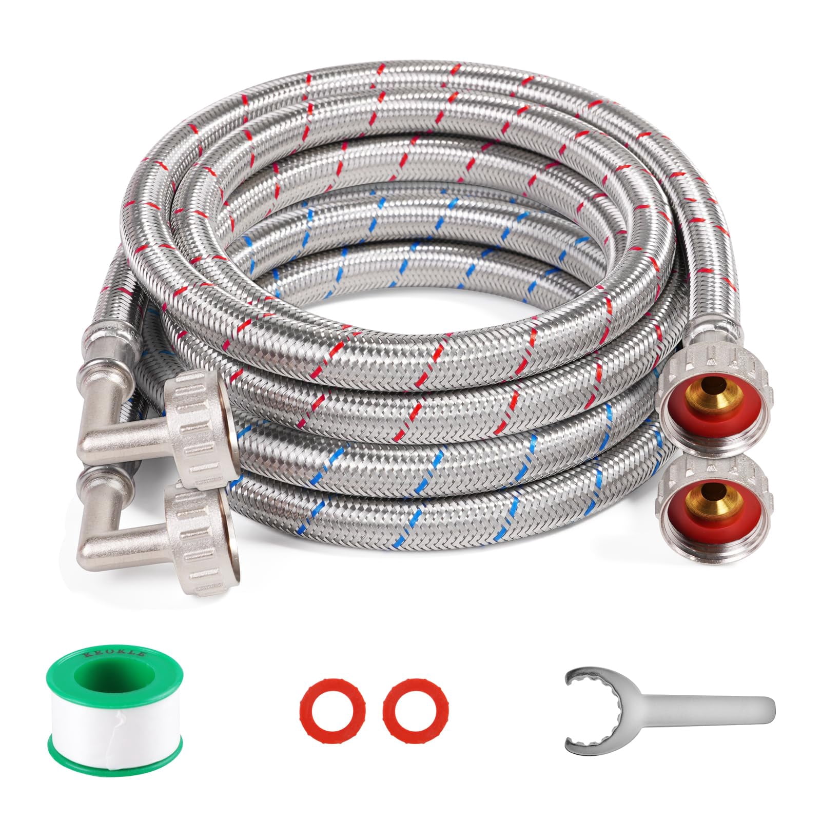 90Degree Elbow 10 ft Washing Machine Hose with Handle (2 pack ...