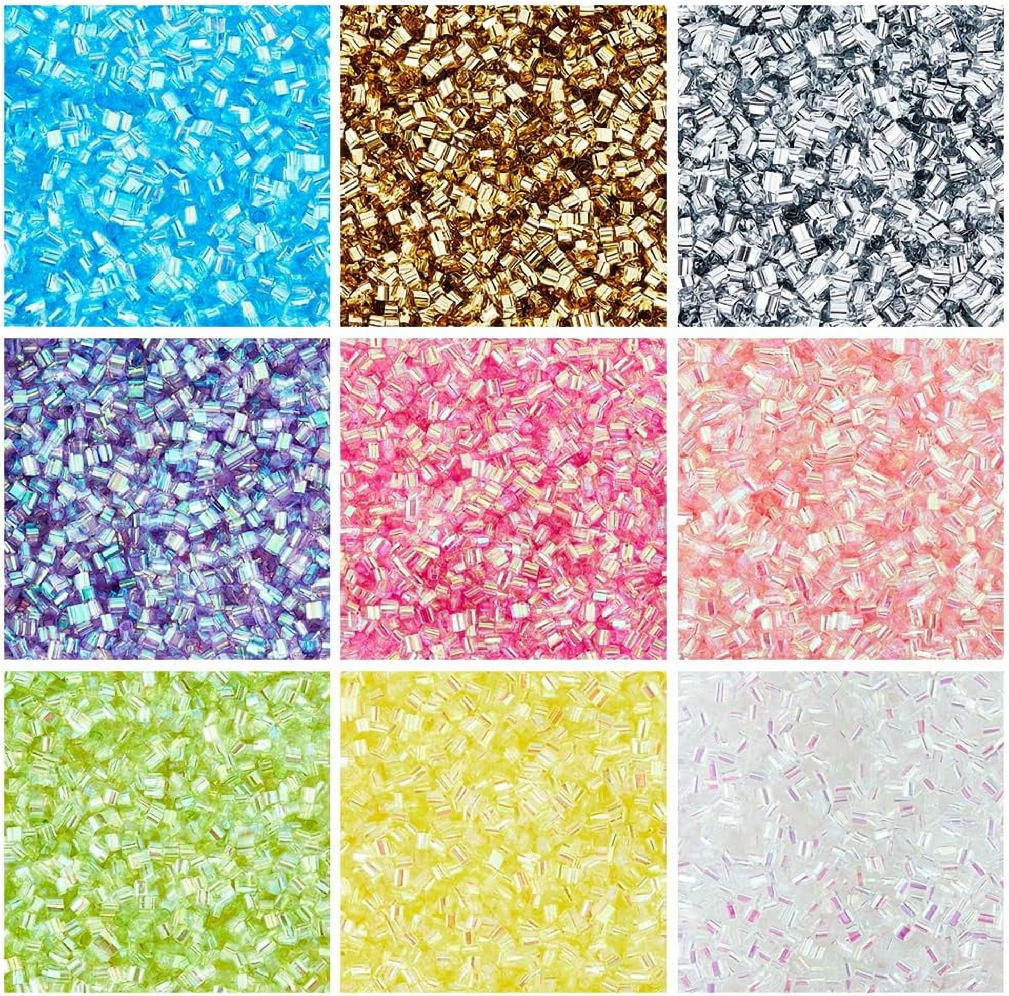 90G 9 Colors Crispy Bingsu Beads for Slime Iridescent Soft Straw Tube ...