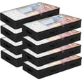 90L Under Bed Storage Containers, 8 Pack Foldable Storage Bins with ...