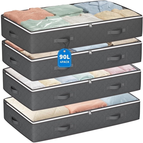 90L Under Bed Storage Containers, Closet Organizers and Storage Bins ...