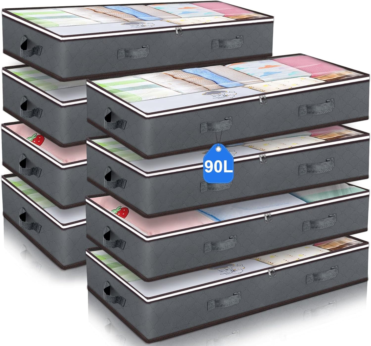 90L Under Bed Storage Containers, Large Capacity Underbed Storage Bags ...