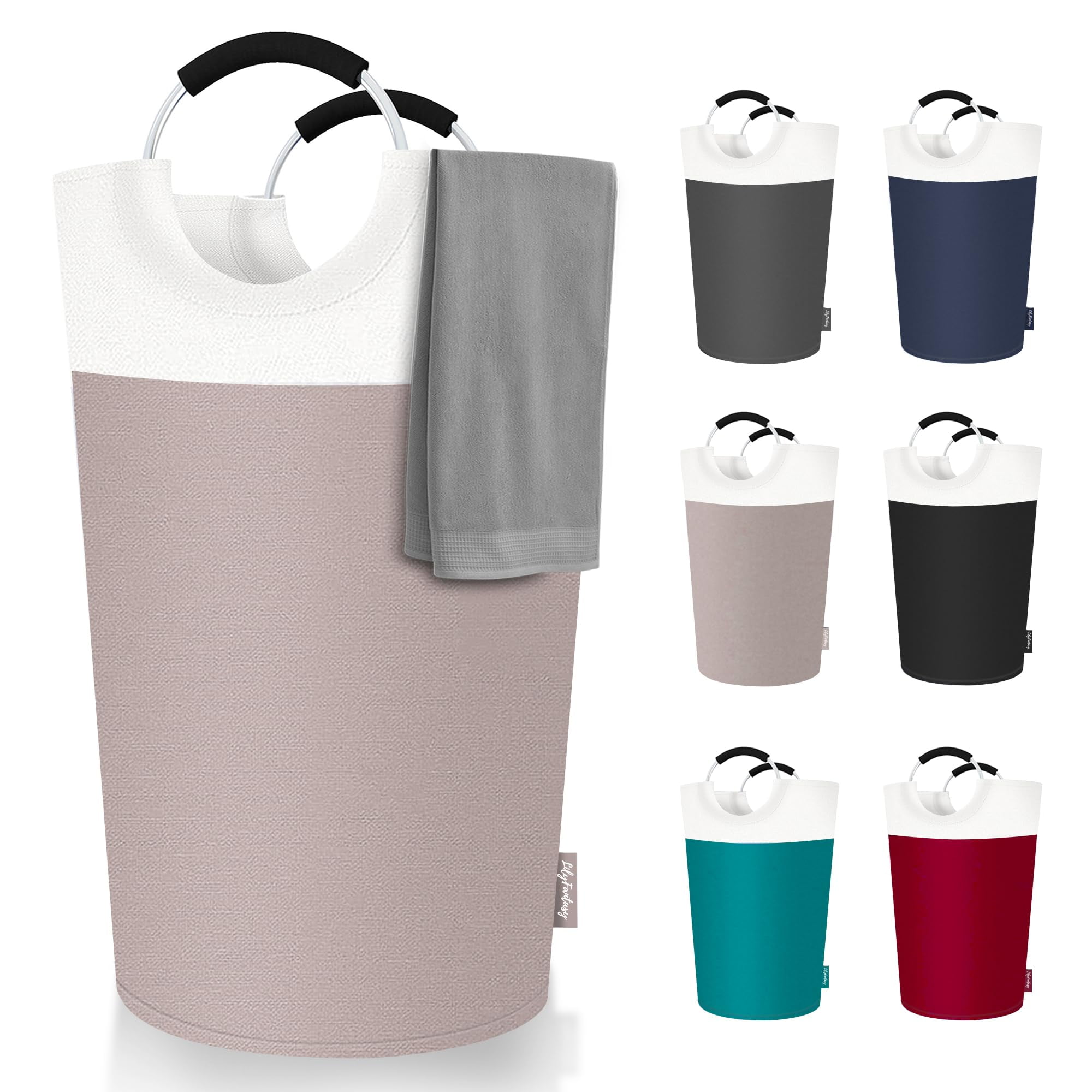 90L Laundry Basket, Collapsible Laundry Hamper with Padded Handles ...