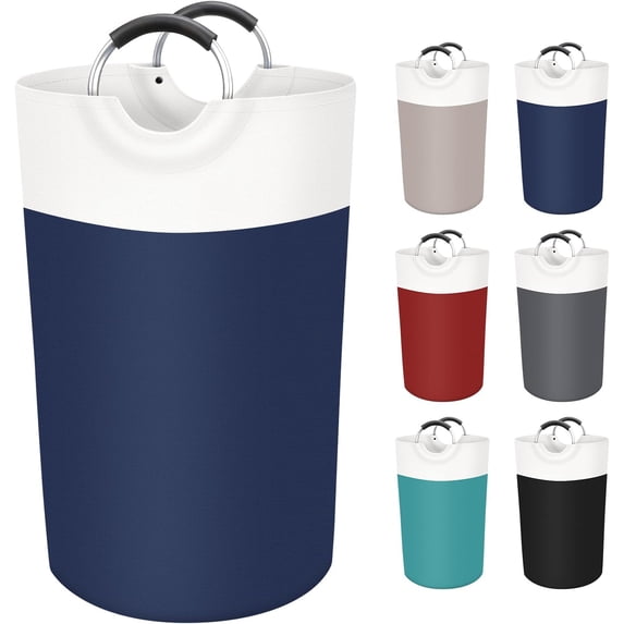 90L Laundry Basket, Freestanding Laundry Hamper, Collapsible Dirty ...