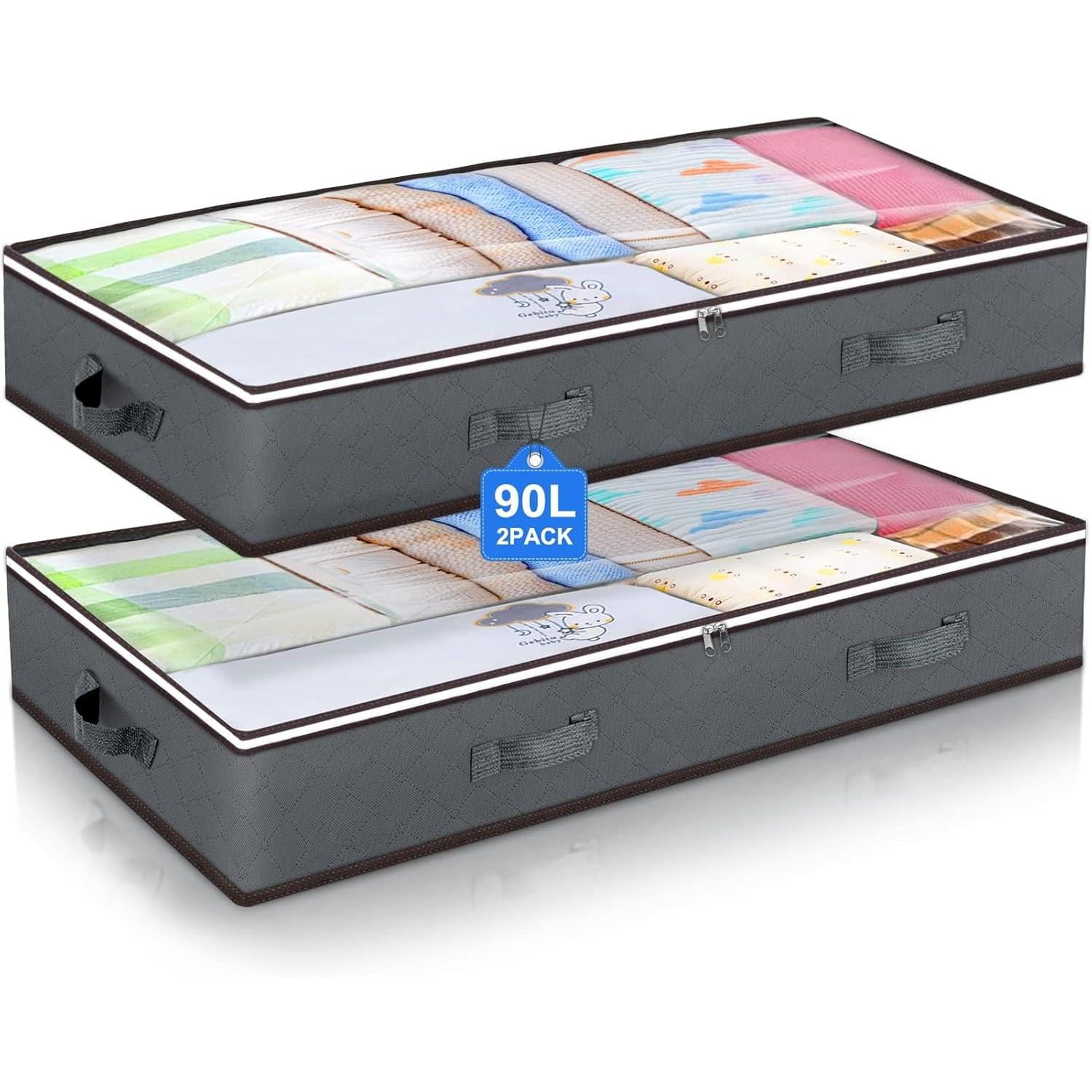 90L Underbed Storage Container Closet Organizer and Storage Box ...