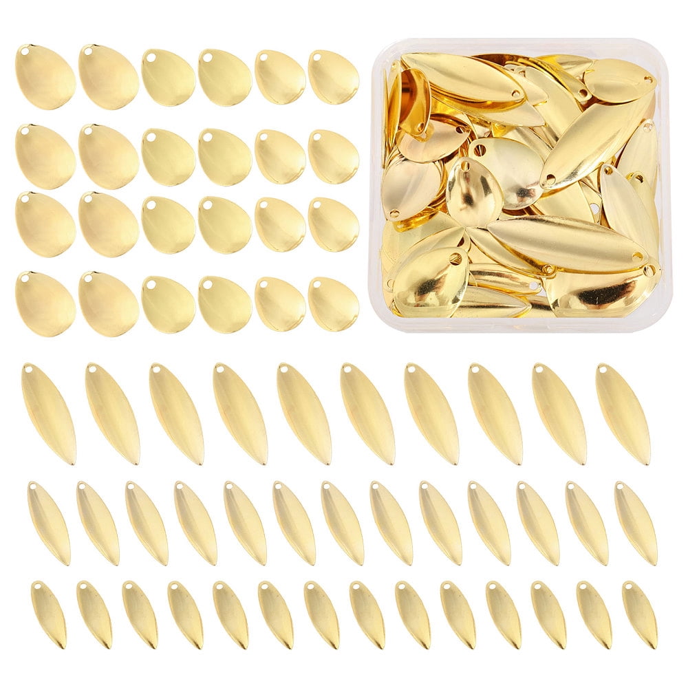 90PCS 3 Sizes Fishing Spinner Blade Glod Blades Lure Making Supplies ...