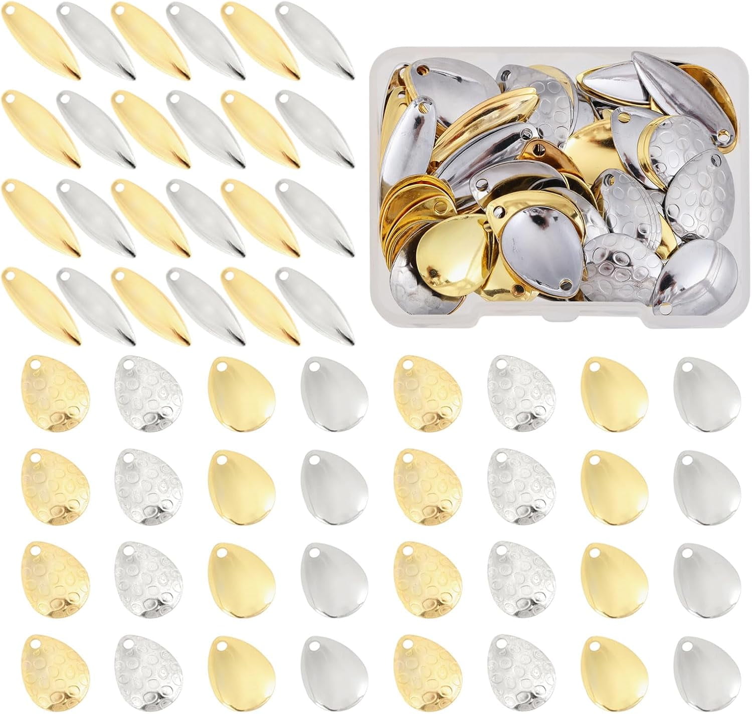 90PCS 3 Styles Fishing Spinner Blade Fishing Attractor Spinner Blades ...