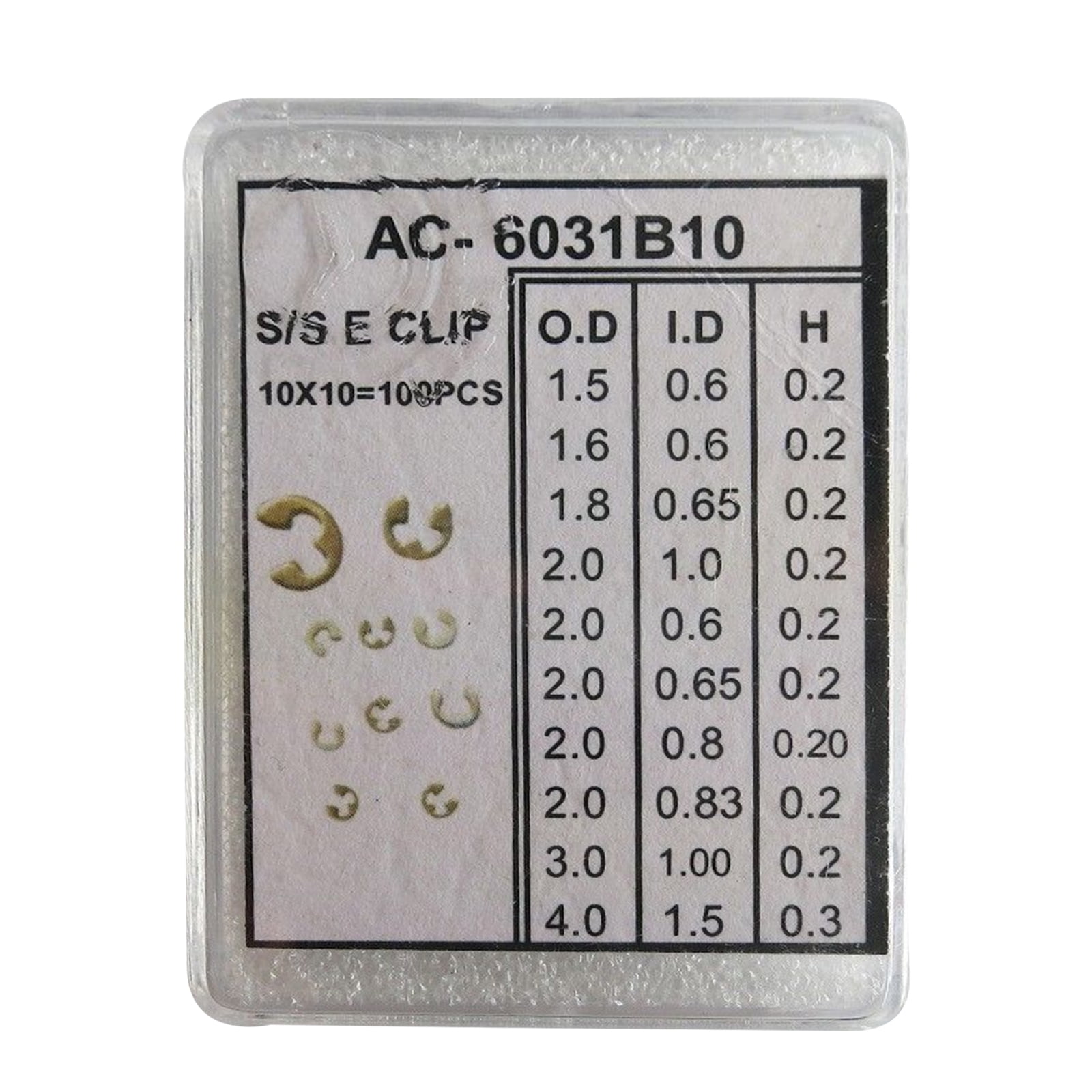 90PCS Assorted Chronograph Watch Pusher Button C-clip E Clip Circlip ...