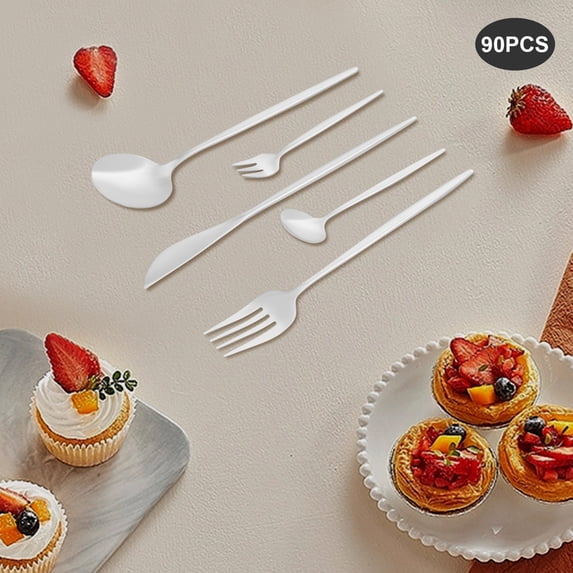90PCS Cutlery Set, Cutlery Set, Kitchen Cutlery Set Silver - Walmart.com