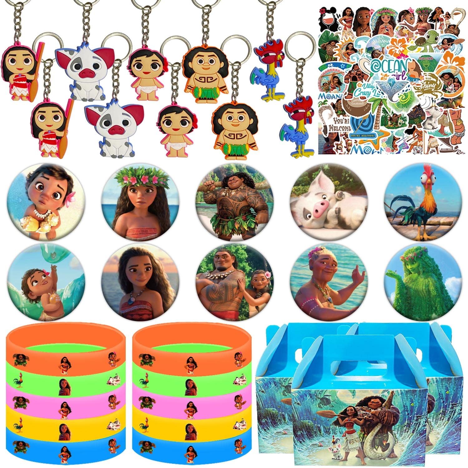 90PCS Moana Birthday Party Supplies, Moana Birthday Party Decorations ...