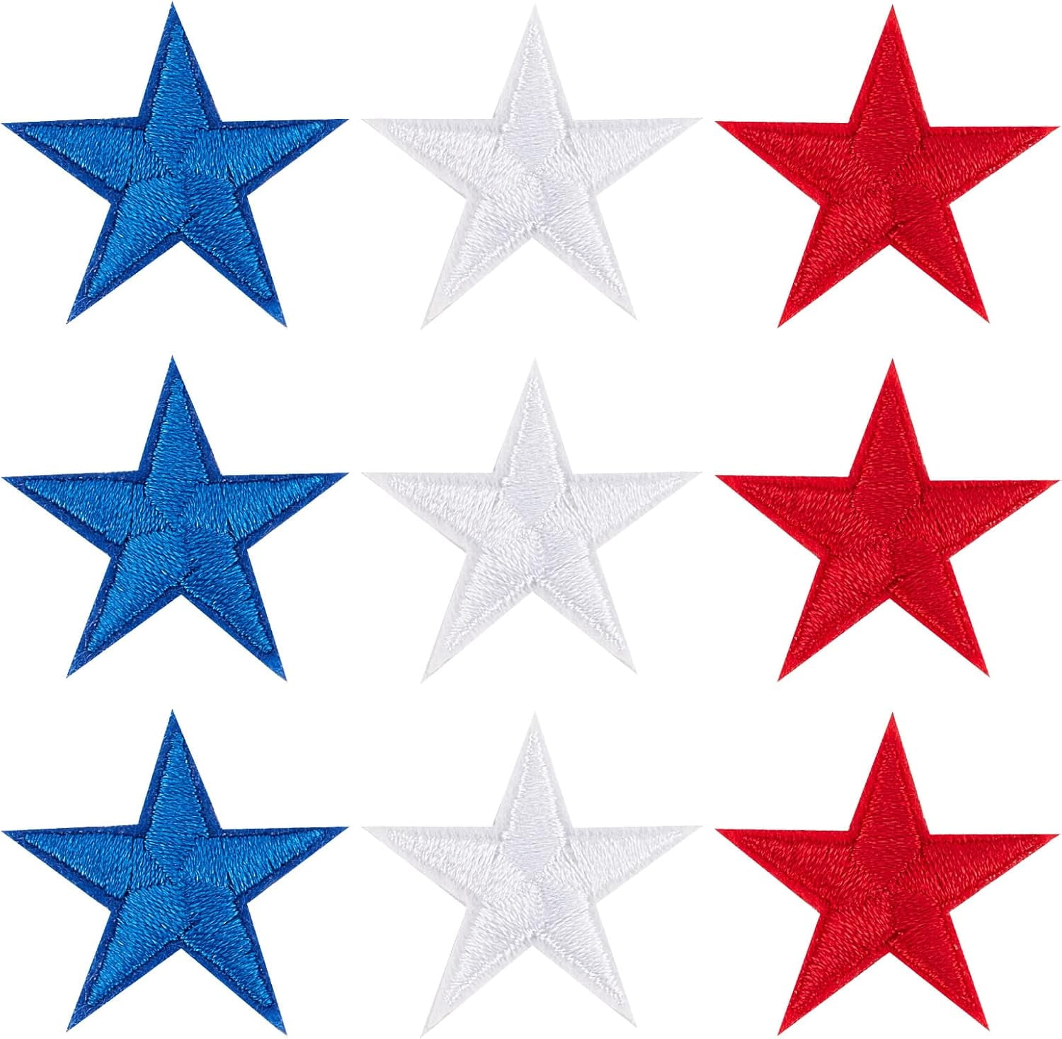 90PCS Pentagram Patriotic Iron on Patches Embroidery Star Cloth Patch ...