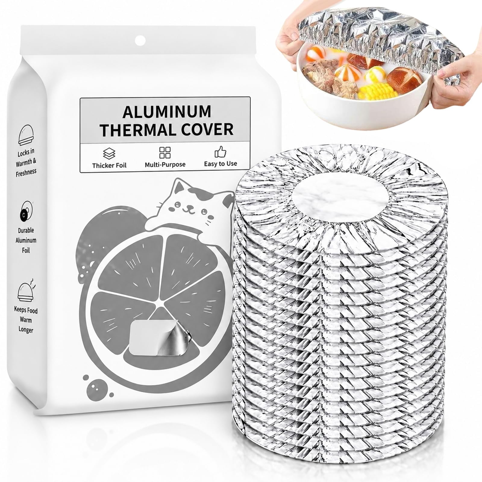 90PCS Reusable Aluminum Foil Food Covers, Home Dining Table & Food ...