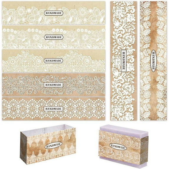 90Pcs 9 Styles Lace Pattern Soap Paper Tag Paper Soap Wrappers ...