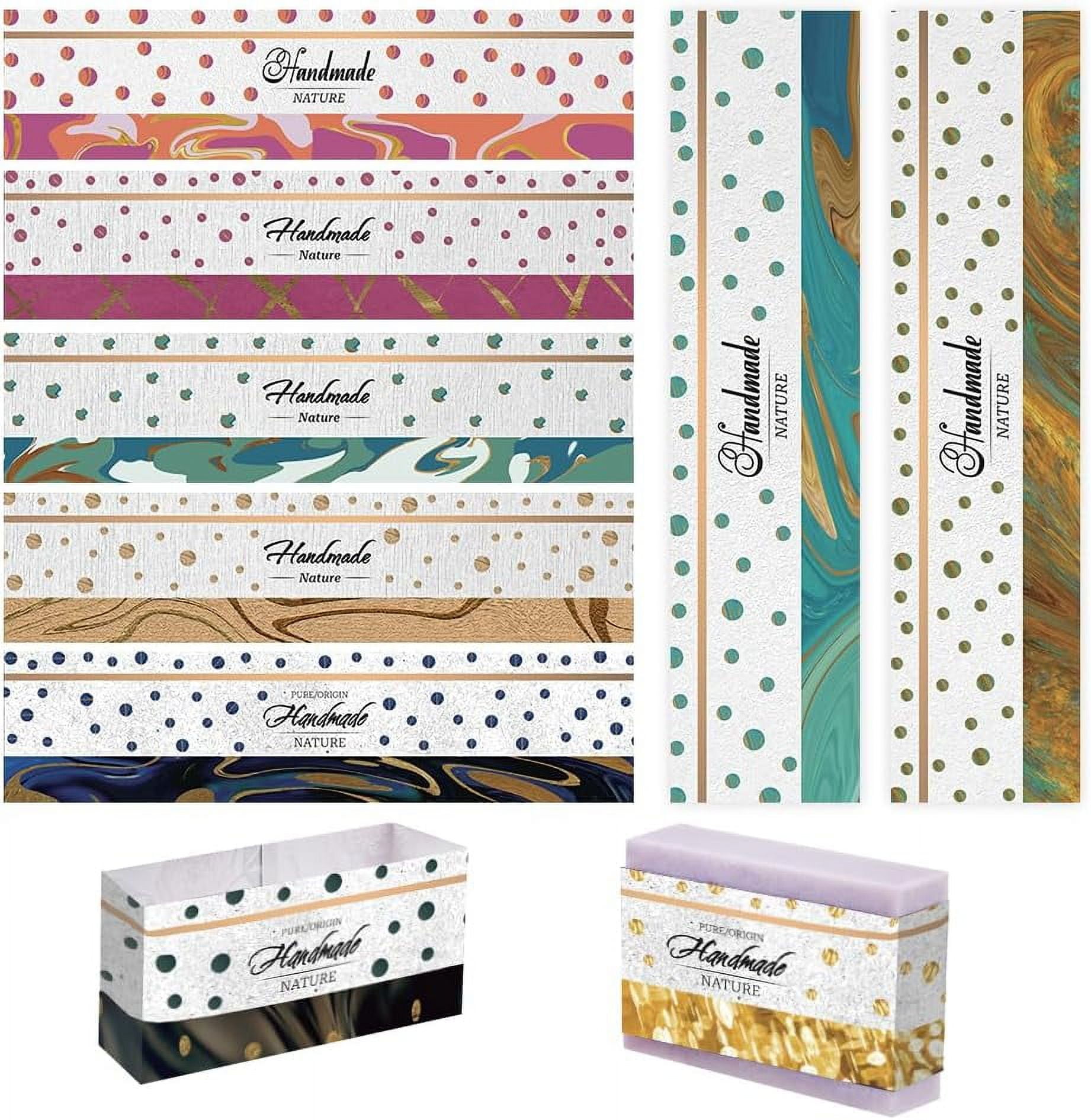 90PCS Wave Soap Paper Tag 9 Style Curly English Wrap Paper Tape Kraft ...