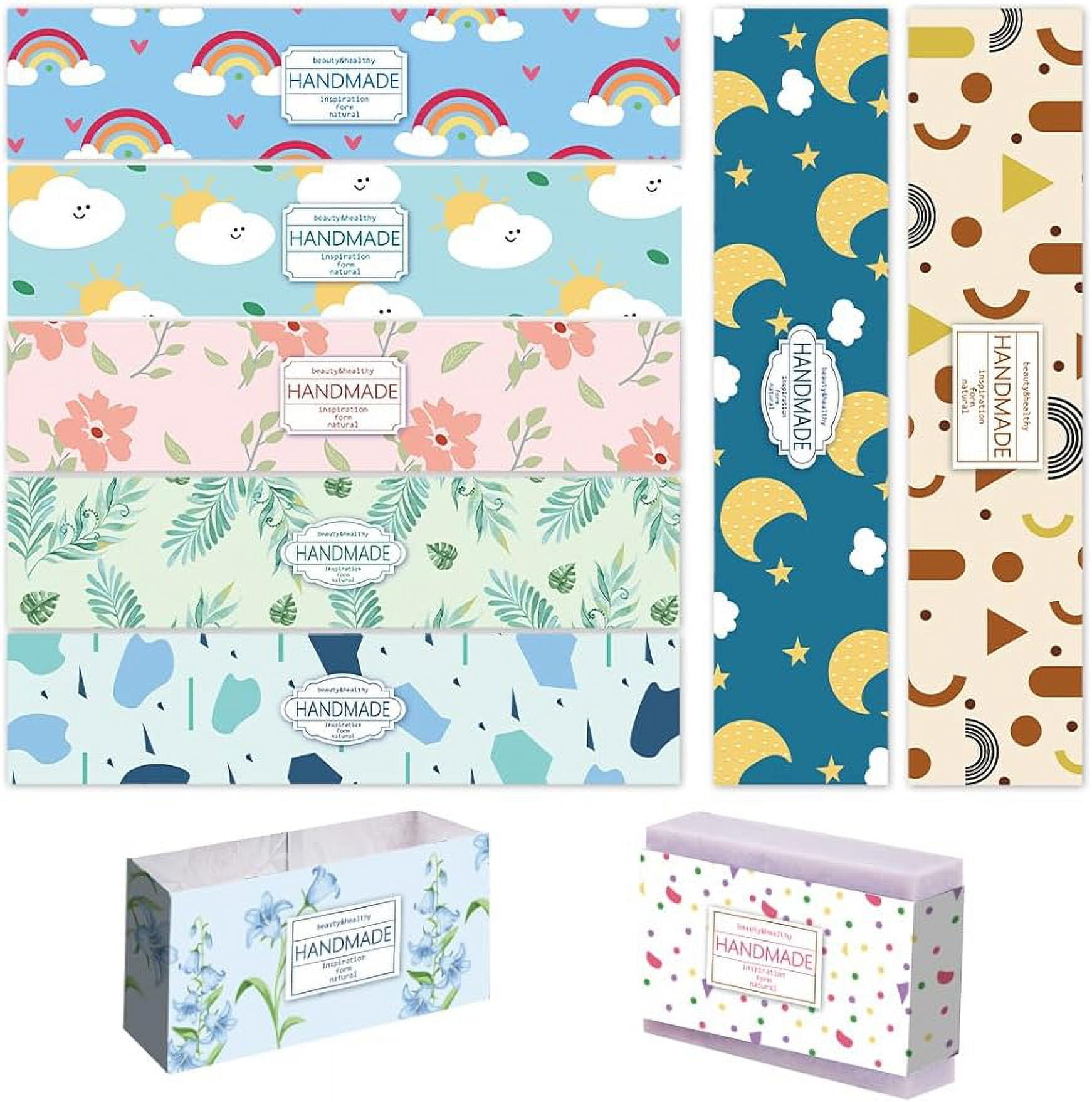 90PCS Wrap Paper Tape Flower Paper Tag Wrapper Sleeves Covers Vertical ...