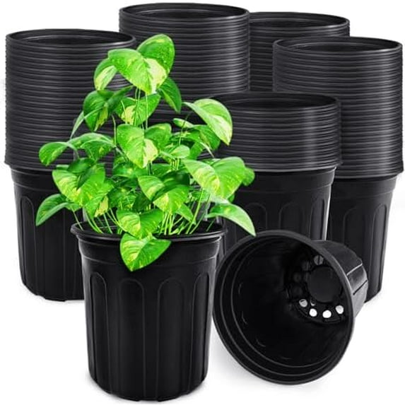 90Pcs 1 Gallon Nursery Pots for Plants,Plastic Seedling Pot with ...