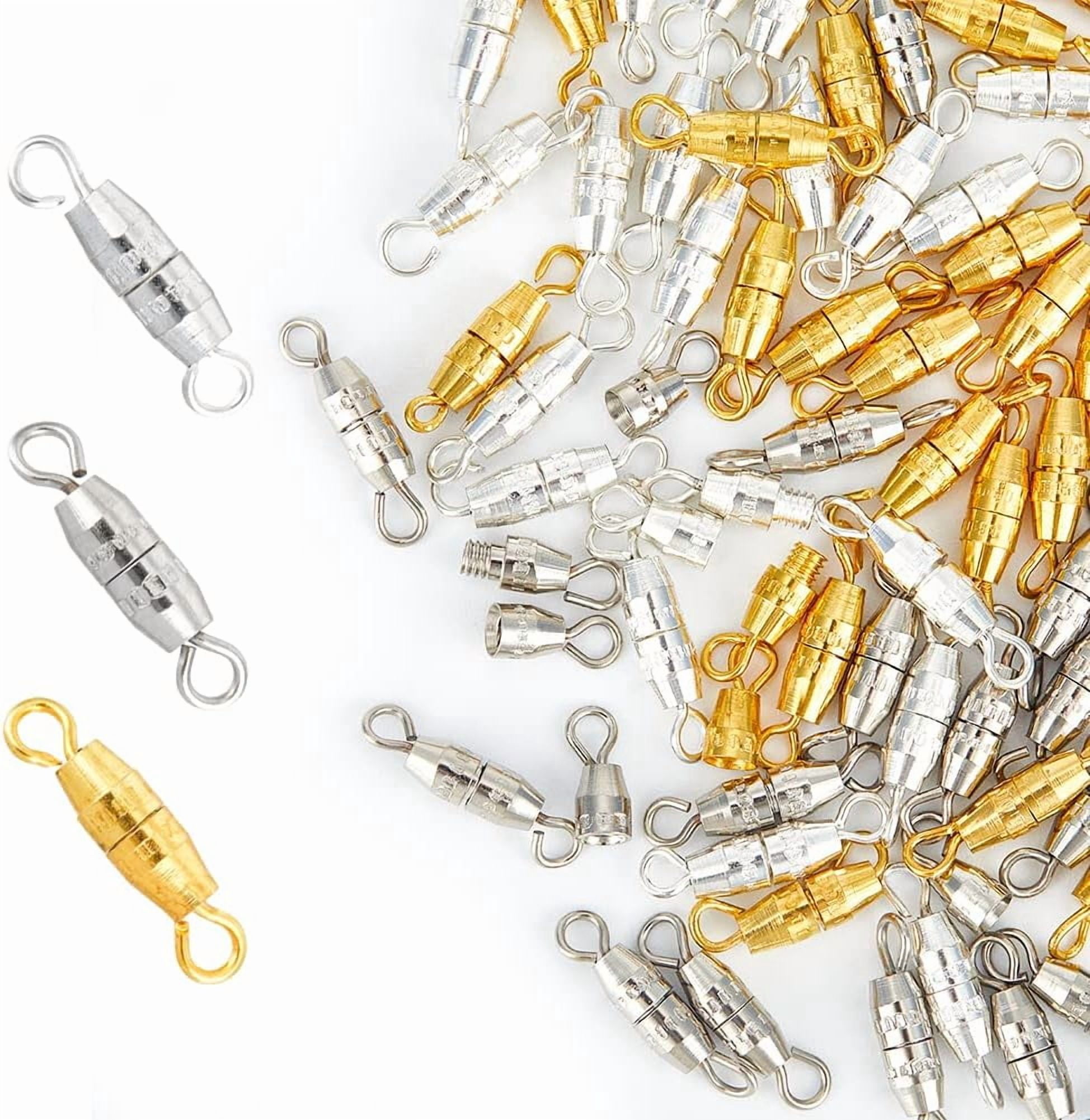 90Pcs 3 Colors Brass Barrel Screw Type Clasp 0.62" Screw Jewelry Clasp ...