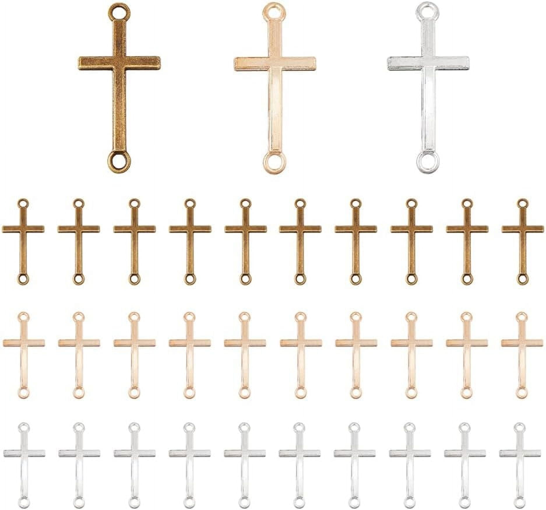 90Pcs 3 Colors Pendant Links Easter Alloy Charms Connector Crucifix ...