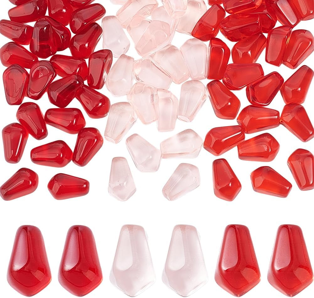 90Pcs 3 Colors Plastic Cabochons Pomegranate Mixed Color 12.5x8x6mm ...