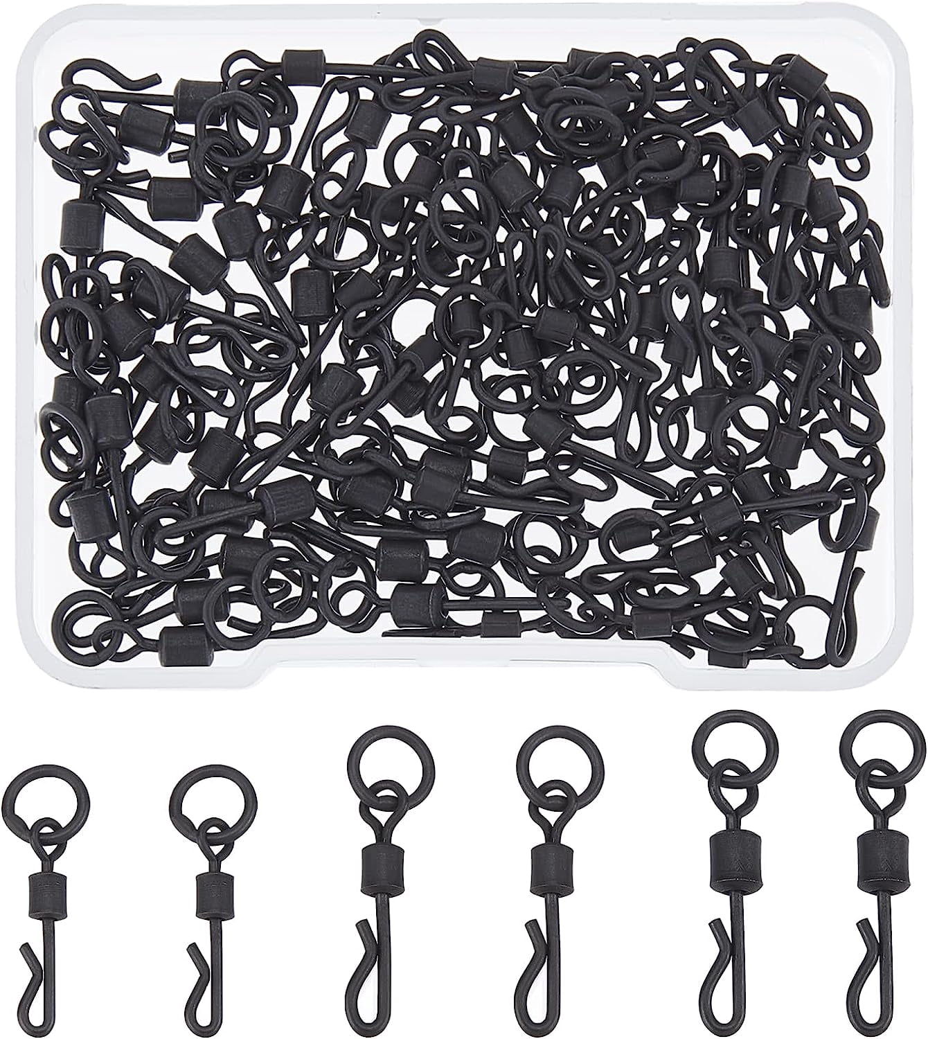 90Pcs 3 Size Brass Fishing Connector Bearing Swivel Q-Shaped Quick ...