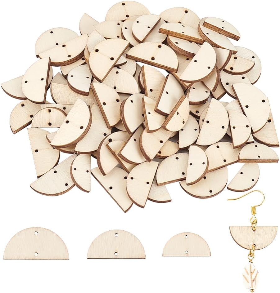 90Pcs/30 Sets 3 Sizes Unfinished Semi Circle Earrings 9.5/11.5/13mm ...