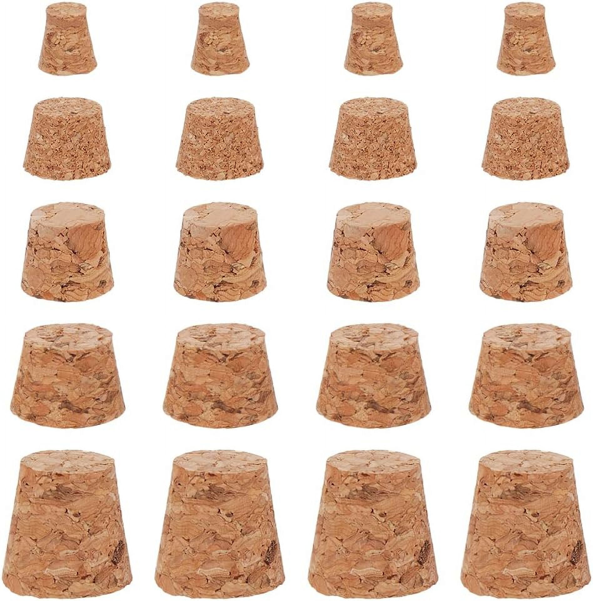 90Pcs 5 Sizes Wooden Tapered Cork Plugs Mini Cork Bottle Stoppers 0.26 ...