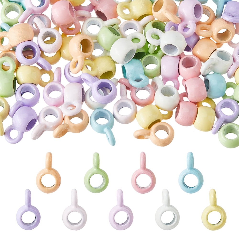 90Pcs 9 Colors Alloy Tube Bails Mixed Color 3x7x4mm Hole: 1.2mm Inner ...
