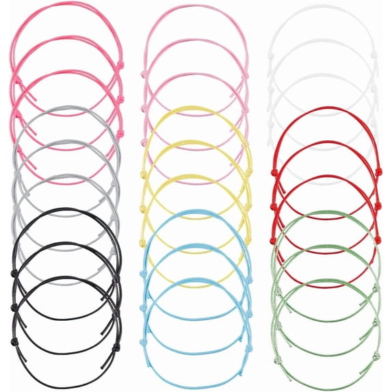 90Pcs 9 Colors Cord Bracelets 10-5/8 Inch Adjustable Bracelet Making ...