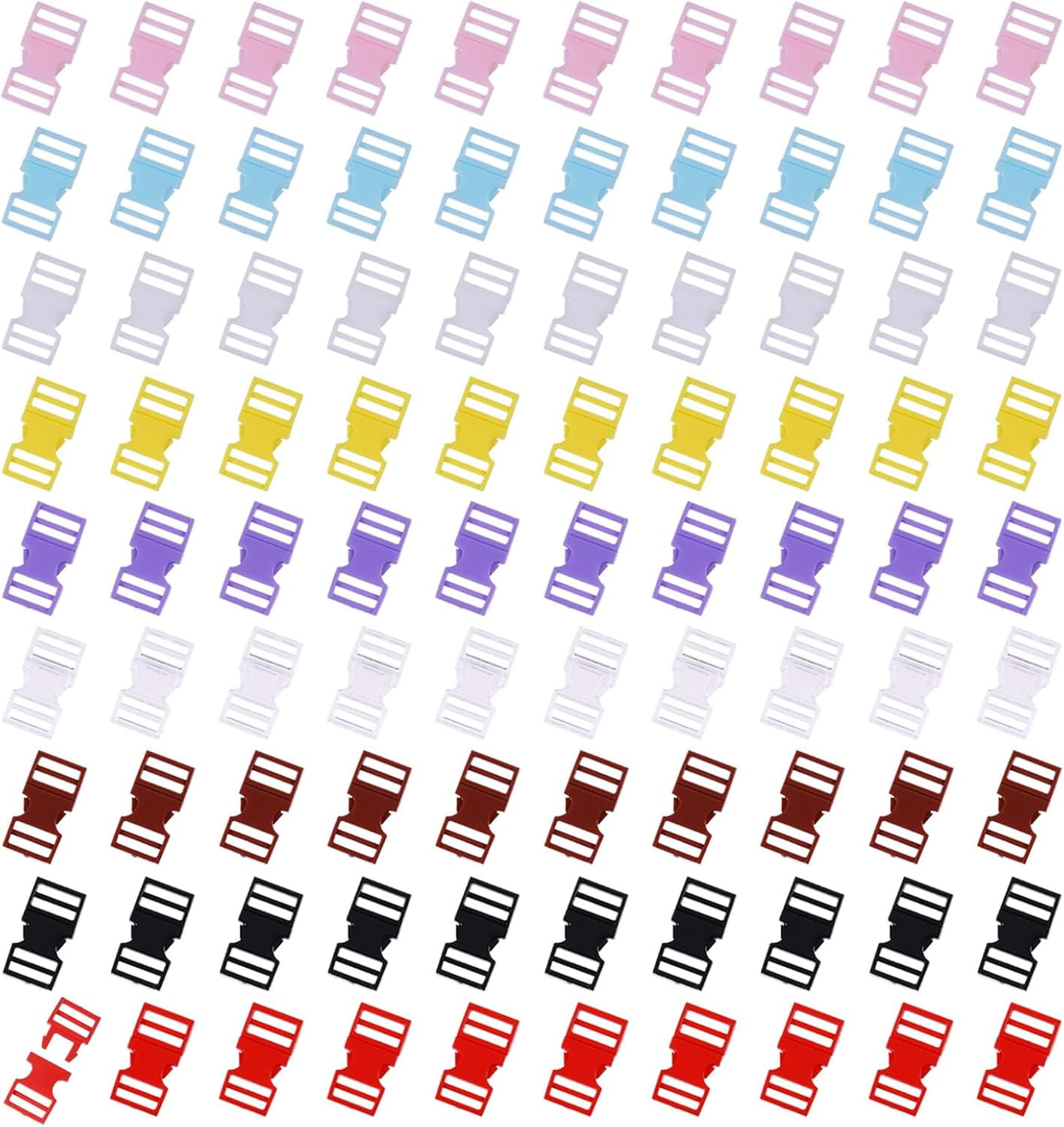 90Pcs 9Colors Mini Plastic Buckles Quick Release Buckles Breakaway ...
