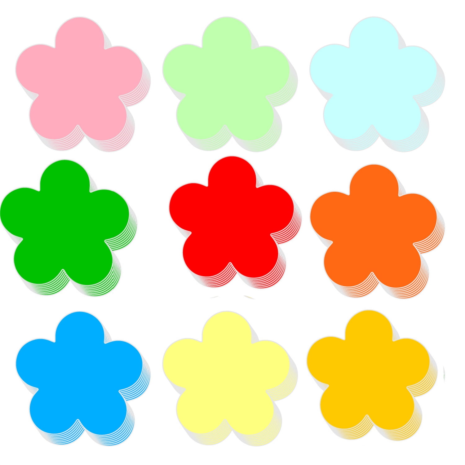 90Pcs Cutouts Paper Flowers,5.51In Double Printed Flower Shape Cutouts ...