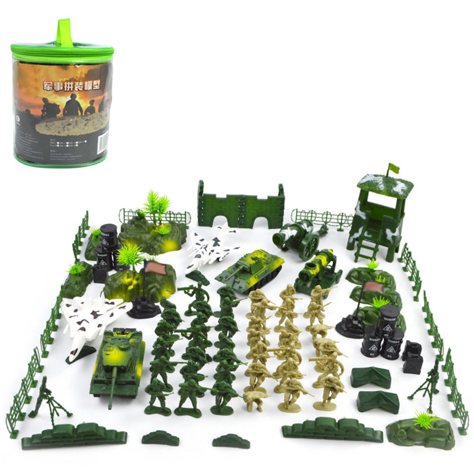 90Pcs DIY Military Model Map Scene Set Toy 5cm Military Model Figures ...
