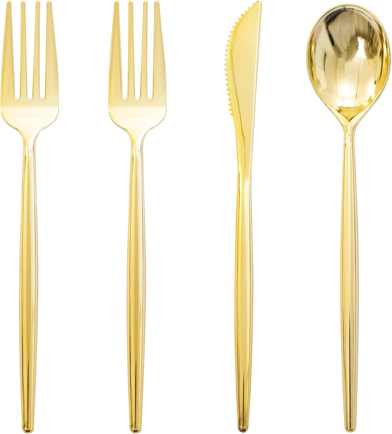 90Pcs Gold Plastic Silverware, Gold Disposable Utensils, Plastic ...