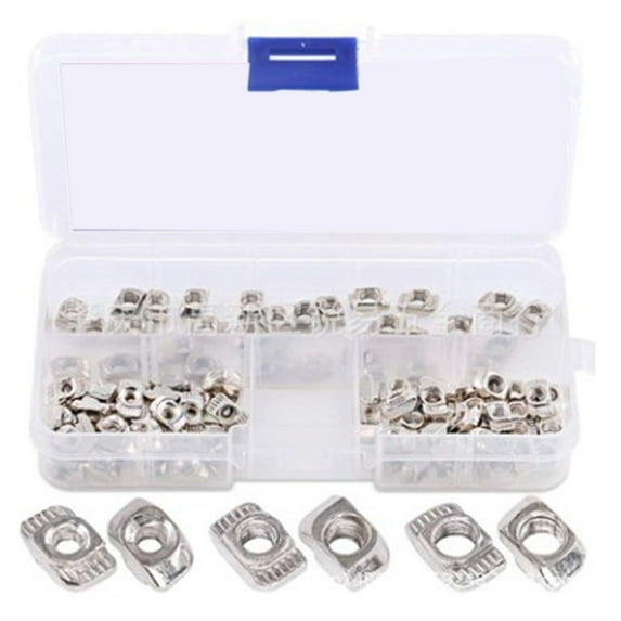 90Pcs M3 M4 M5 T-Slot Nut Hammer Head Sliding T-Nut Fastener Into T-Nut ...
