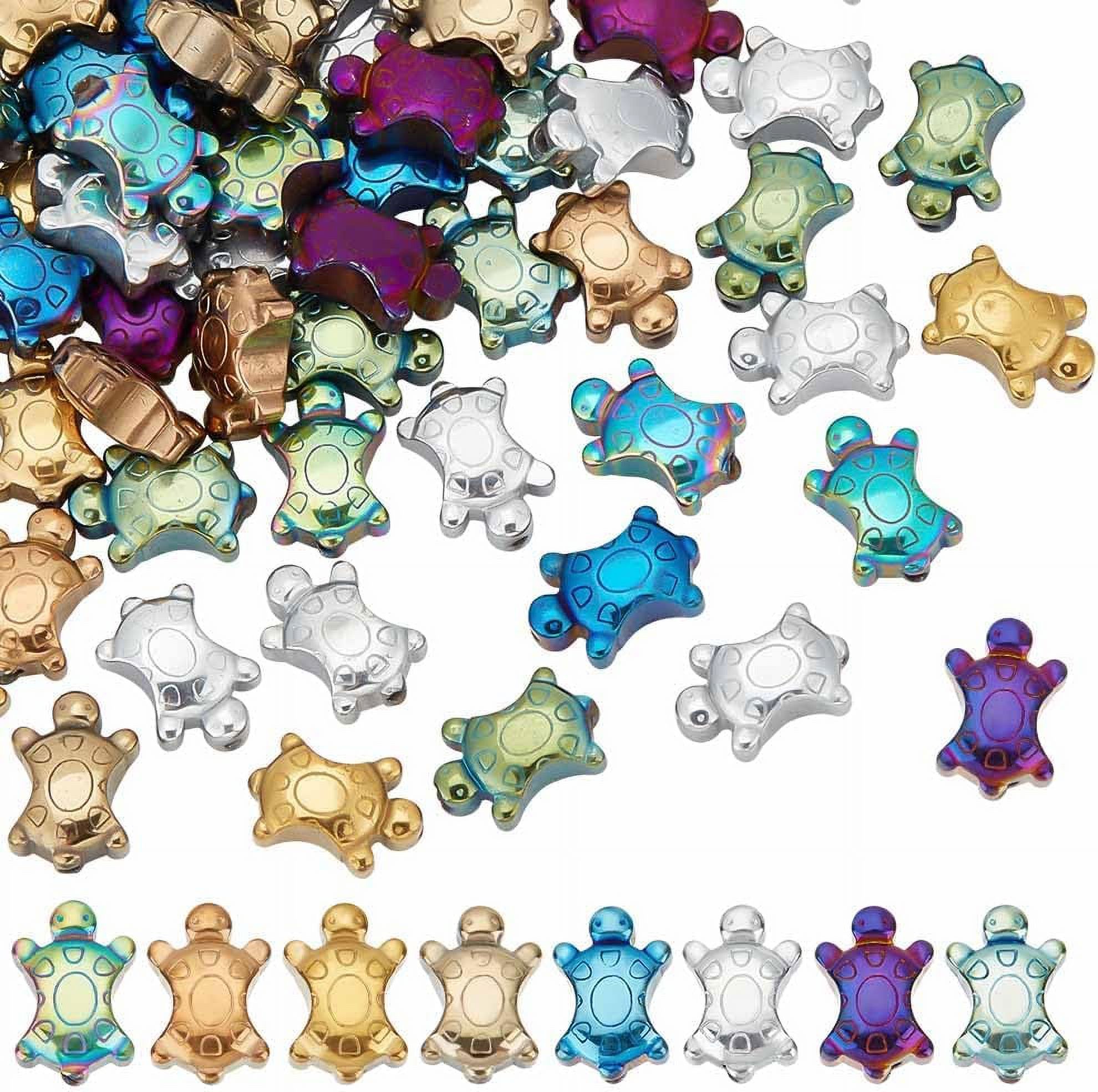 90Pcs Sea Turtle Beads 9 Colors Synthetic Hematite Turquoise Beads ...