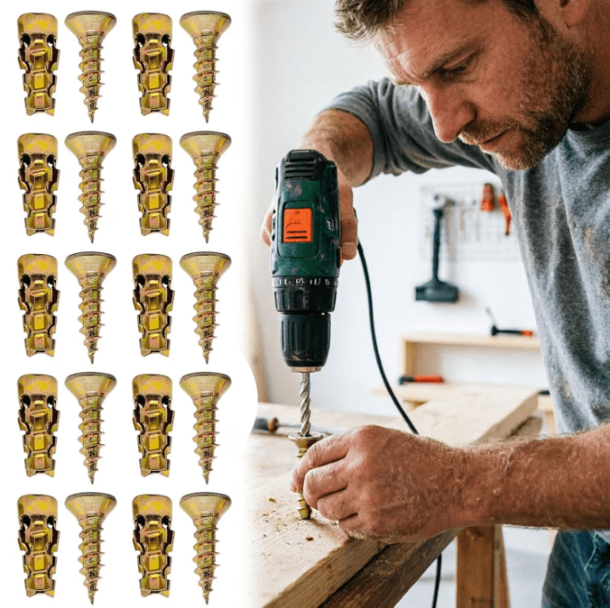 90Pcs Short Expansion Anchors, Heavy Duty Cabinet Hinge Repair Screws ...
