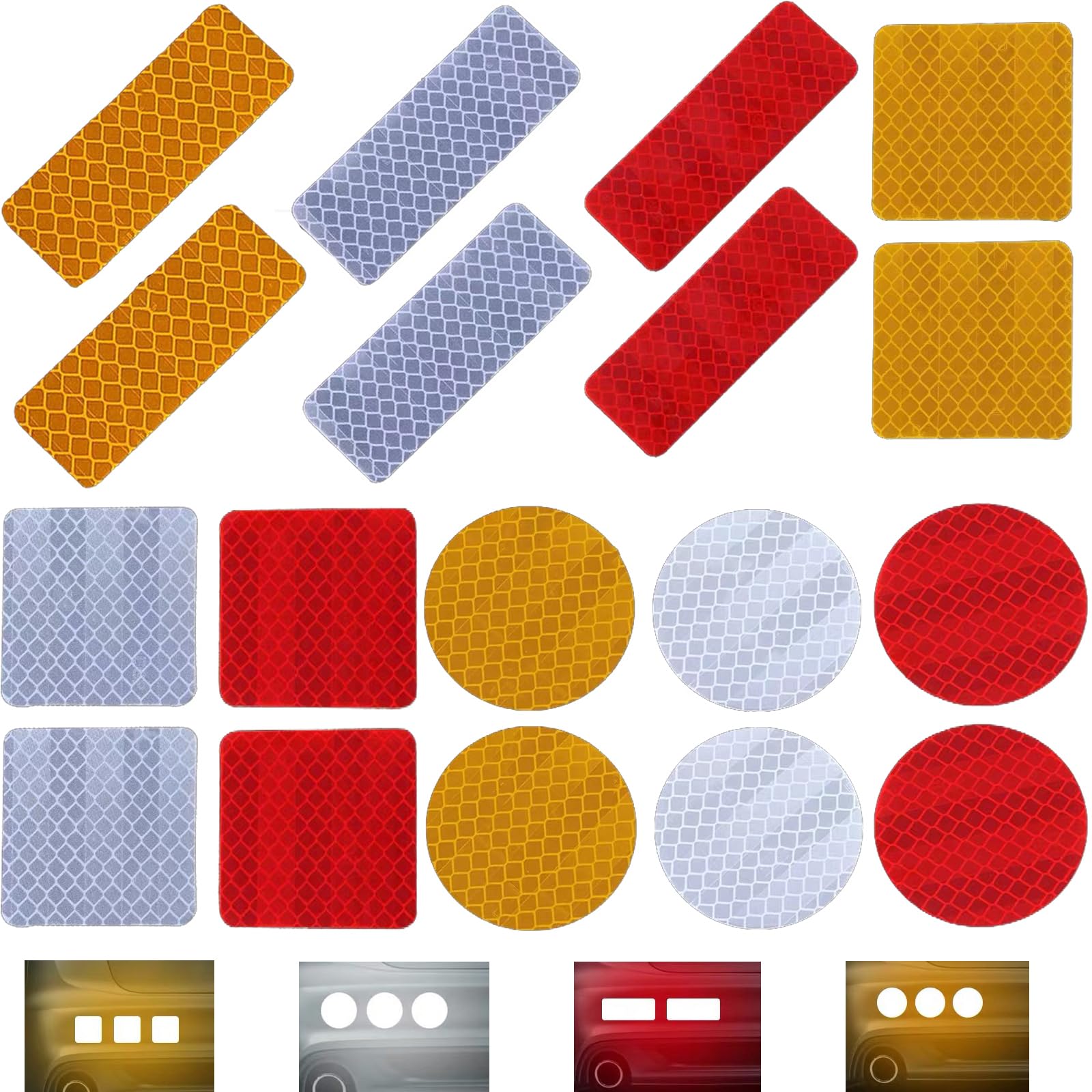 90Pcs Warning Reflective Stickers Reflective Strips Safety Reflective ...