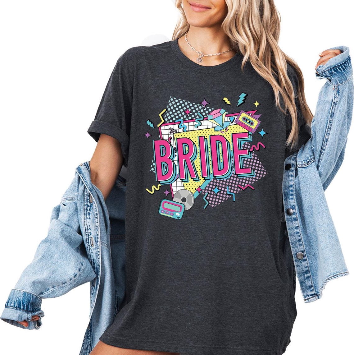 90S Bride Graphic Shirt, 90S Theme Wedding Party Shirt, 80S Group ...