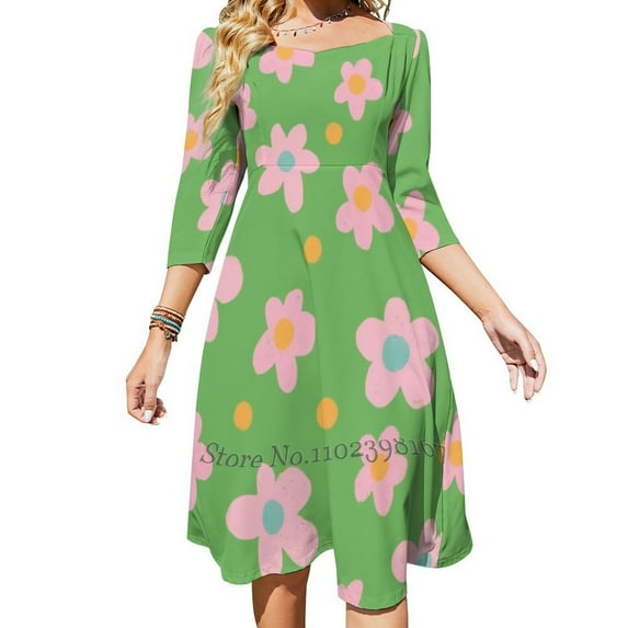 90S Garden Evening Party Dresses Midi Sexy Dress Female Sweet One Piece ...