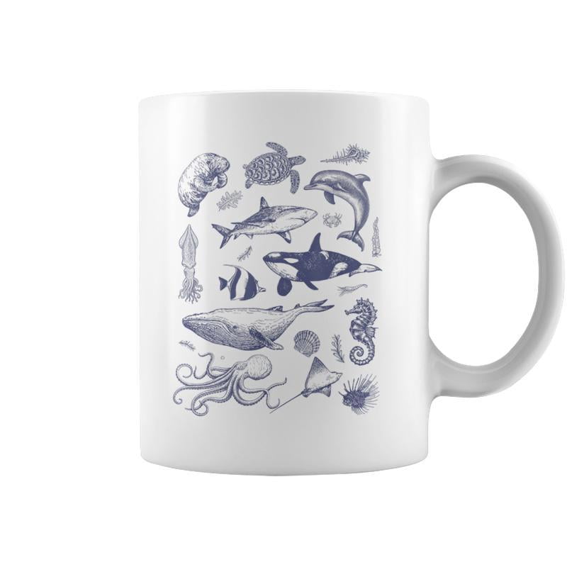 90S Tattoo Sea Animal Retro Ocean Nature Women Coffee Mugs - Walmart.com