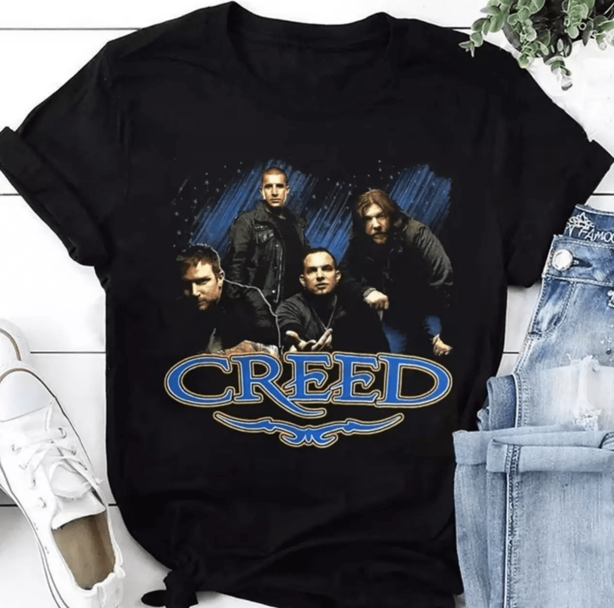 90S Vintage C.re.ed!! Band T-Shirt For Fans, Men & Women - Walmart.com