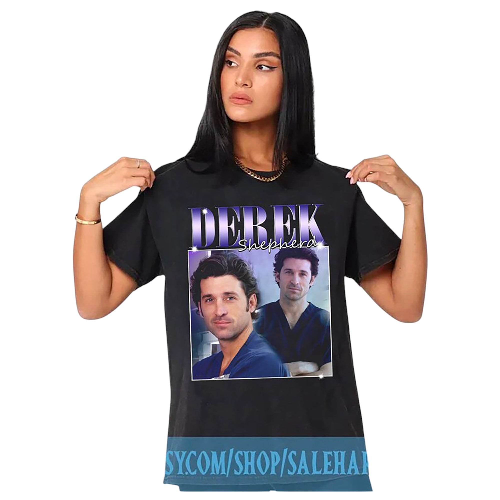 90S Vintage Derek Shepherd Grey'S Anatomy Tv Series Retro Unisex Classic 2D T-Shirt - Heavy ...