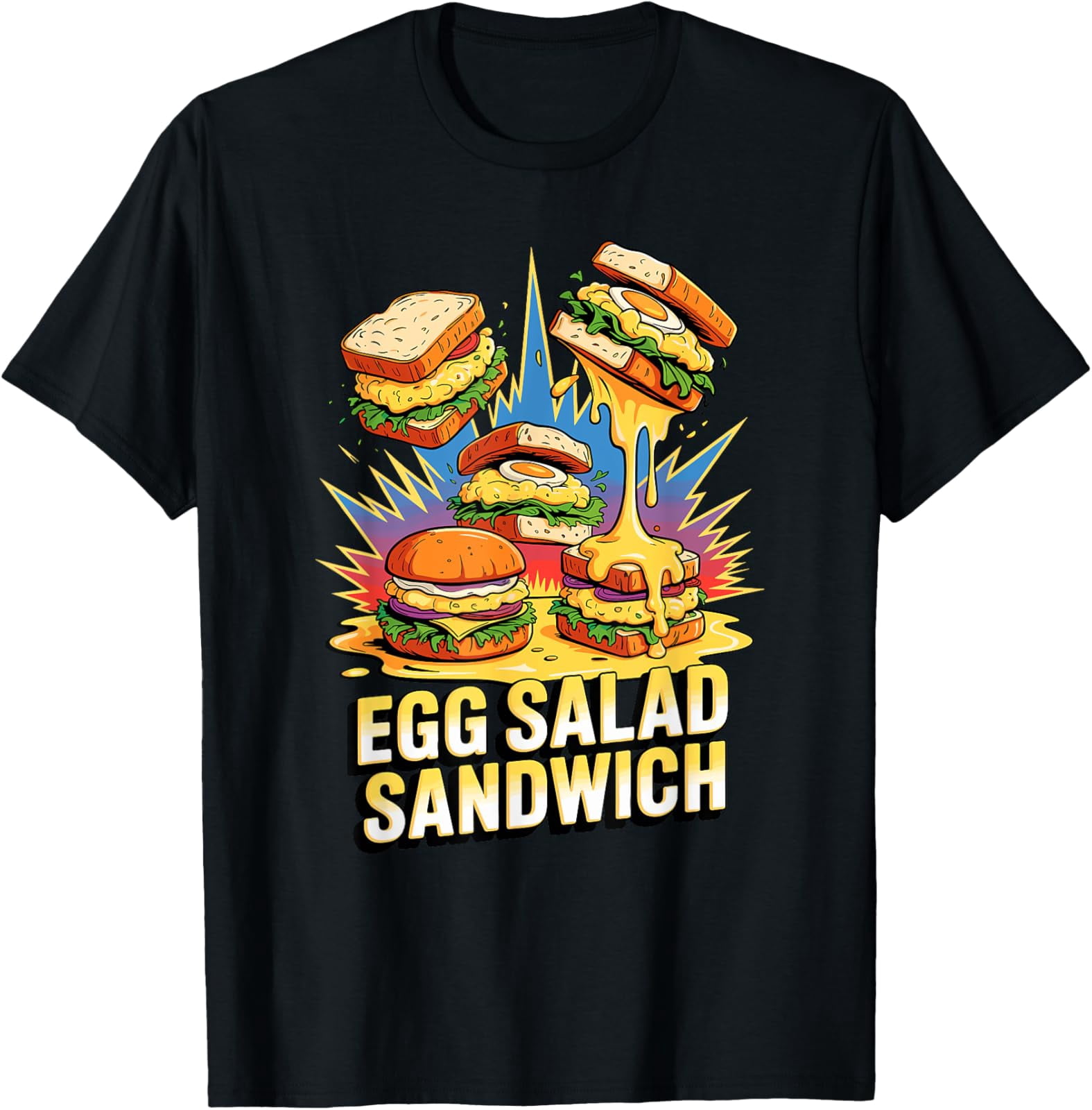 90S Vintage Egg Salad Sandwich Sandwiches T-Shirt - Walmart.com